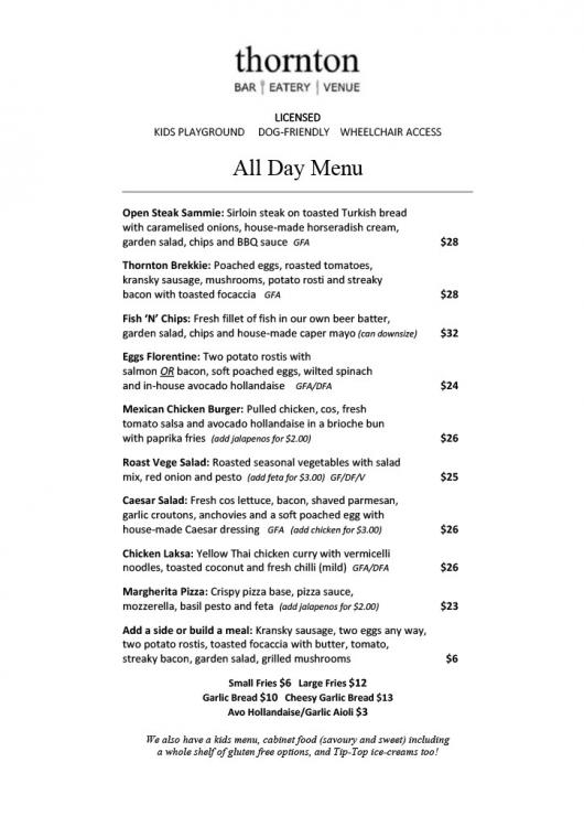 THORNTON BAR & EATERY Whakatane