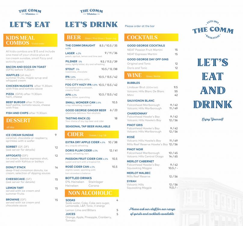 THE COMM WHAKATANE | BAR & RESTAURANT